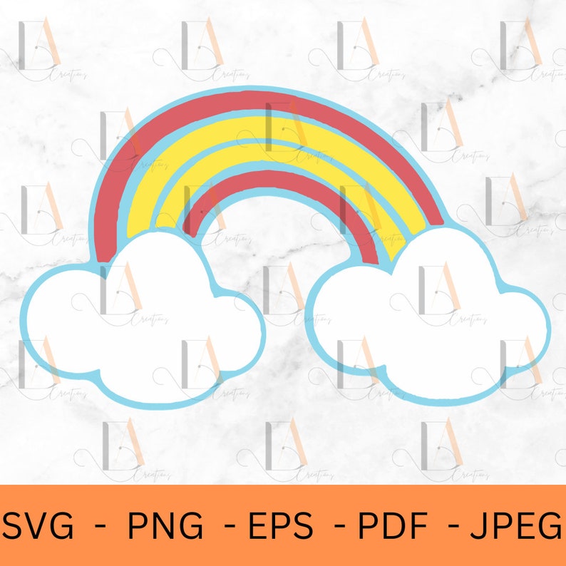 Rainbow SVG Rainbow With Clouds SVG Rainbow Cut File for - Etsy