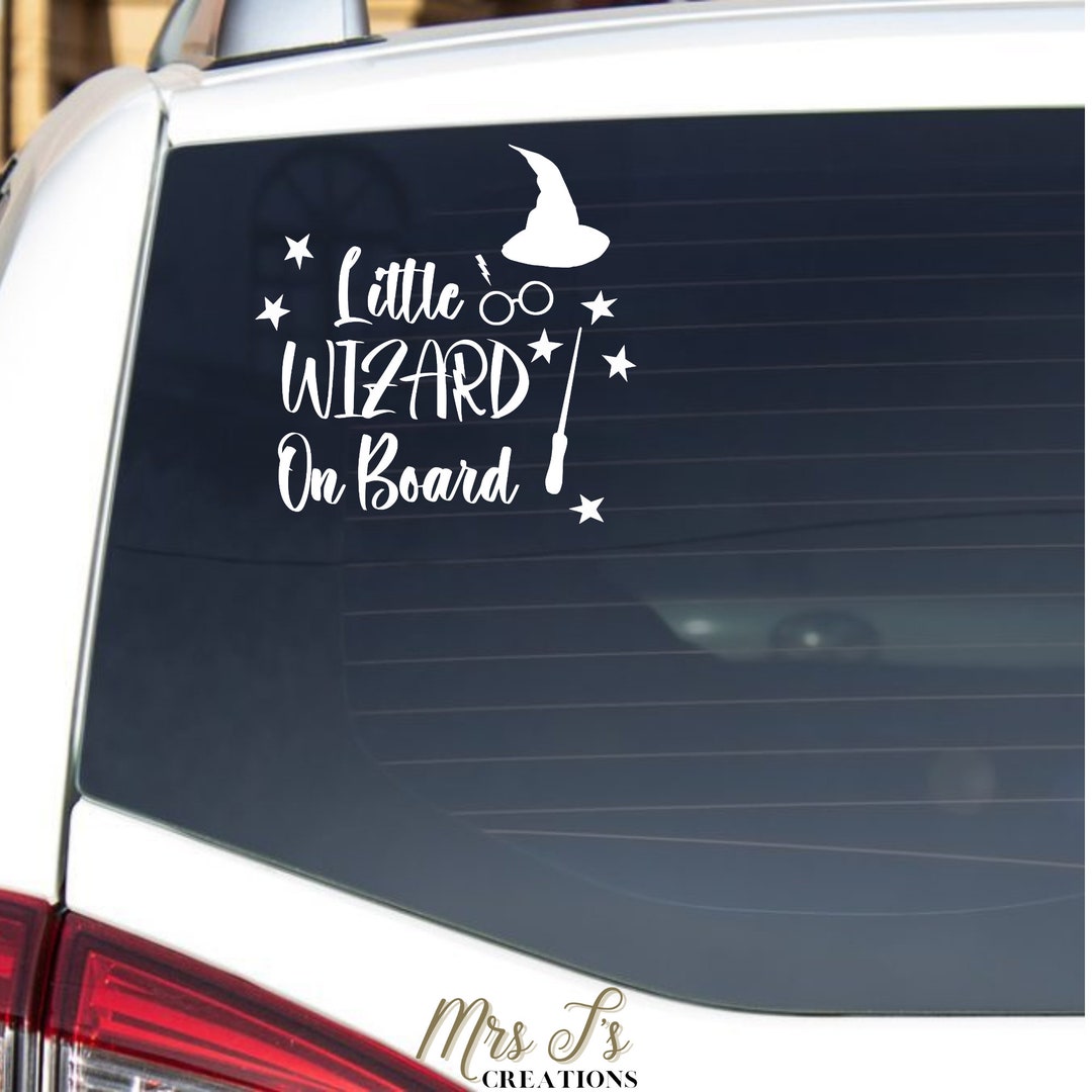 Little Wizard on Board Car Decal, Wizard, Wand, Baby on Board, Custom ...