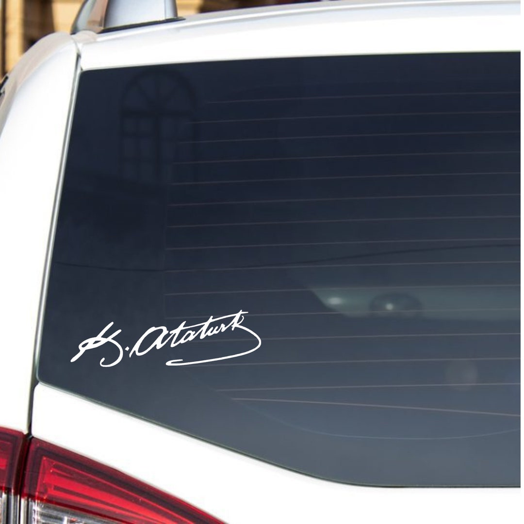 Mustafa Kemal Atatürk Signature Autograph Sticker for Car Turkey - Türk ...