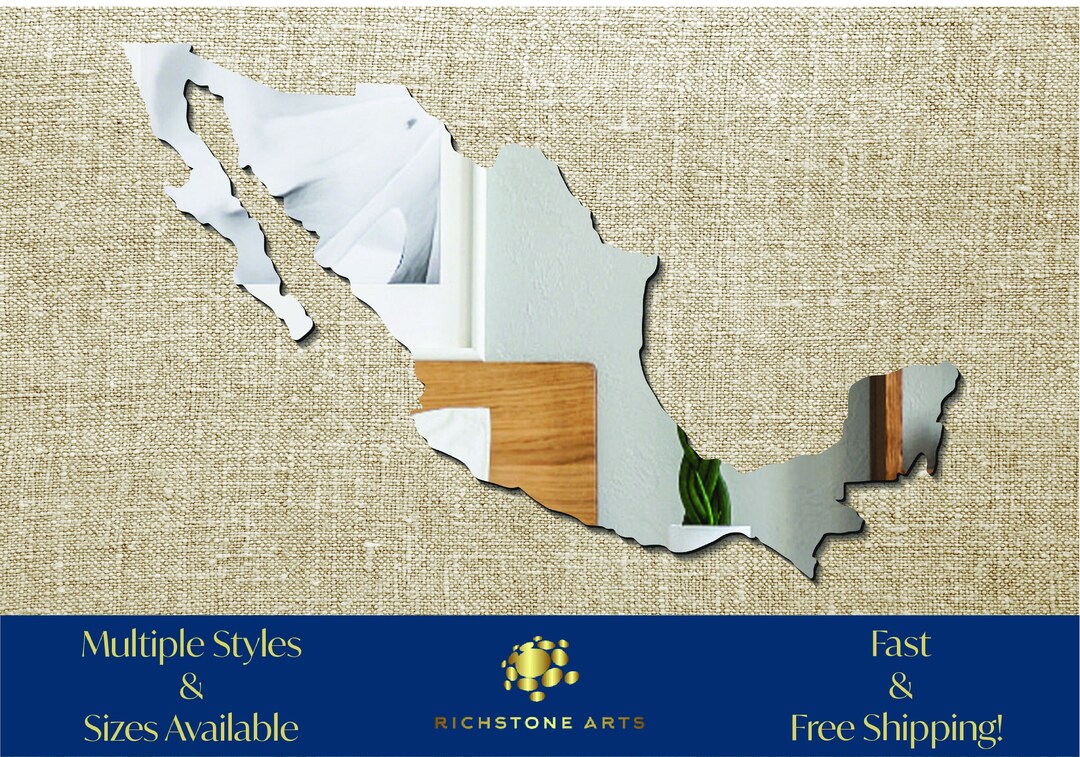 Decorative Mexico Shaped Acrylic Mirror | Many Shapes Available - Etsy