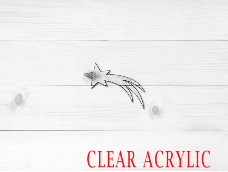 Shooting Star Shape, Clear Acrylic Craft Blank, Colored Acrylic Blank ...