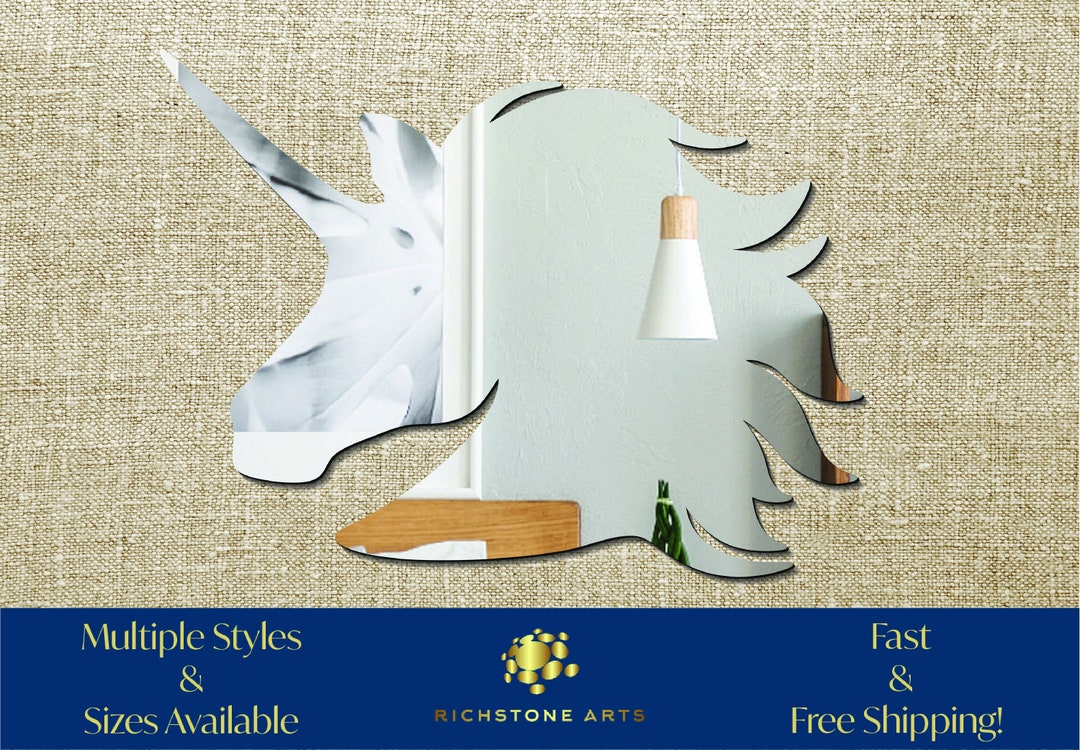 Decorative Unicorn Head Shaped Acrylic Mirror | Many Shapes Available ...