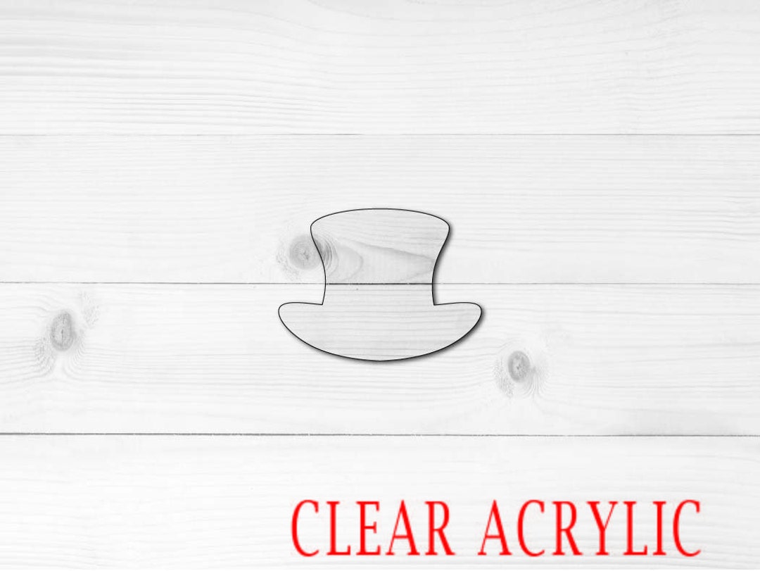 Top Hat Shape, Clear Acrylic Craft Blank, Colored Acrylic Blank - Etsy