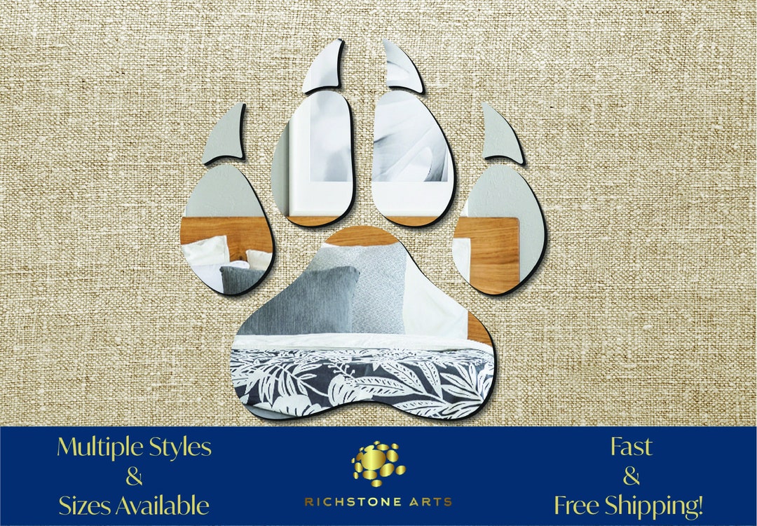 Decorative Panther Paw Print Shaped Acrylic Mirror | Many Shapes ...