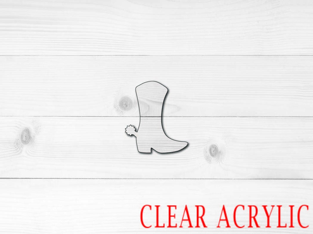 Cowboy Boot Acrylic Shape, Clear Acrylic Craft Blank, Colored Acrylic ...