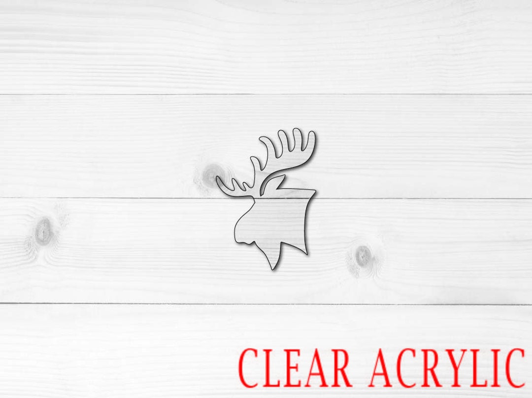 Moose Head Shape, Clear Acrylic Craft Blank, Colored Acrylic Blank - Etsy