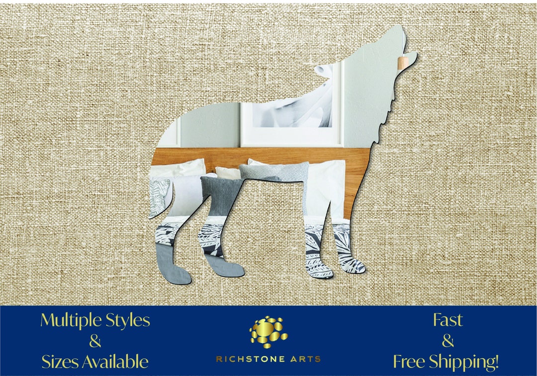 Decorative Howling Wolf Shaped Acrylic Mirror | Many Shapes Available ...