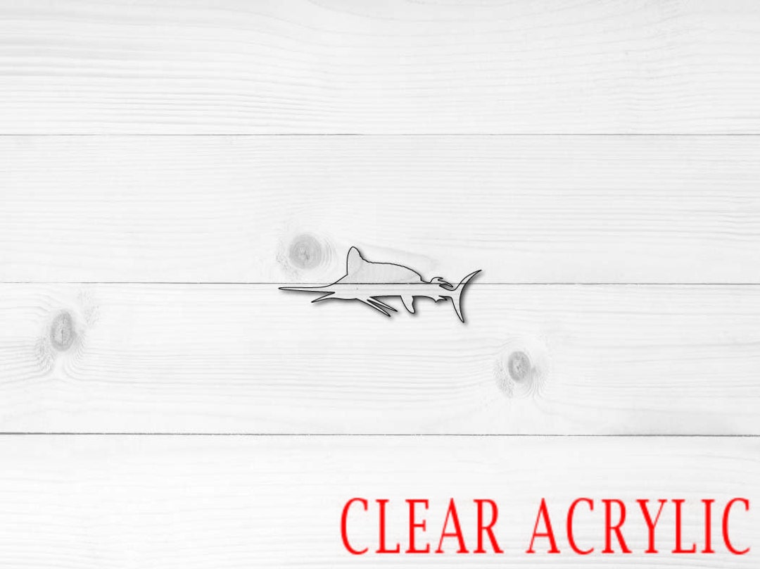 Marlin Shape, Clear Acrylic Craft Blank, Colored Acrylic Blank - Etsy