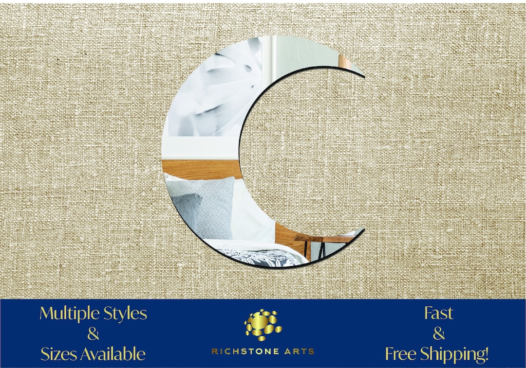 Decorative Crescent Moon Shaped Acrylic Mirror | Many Shapes Available ...