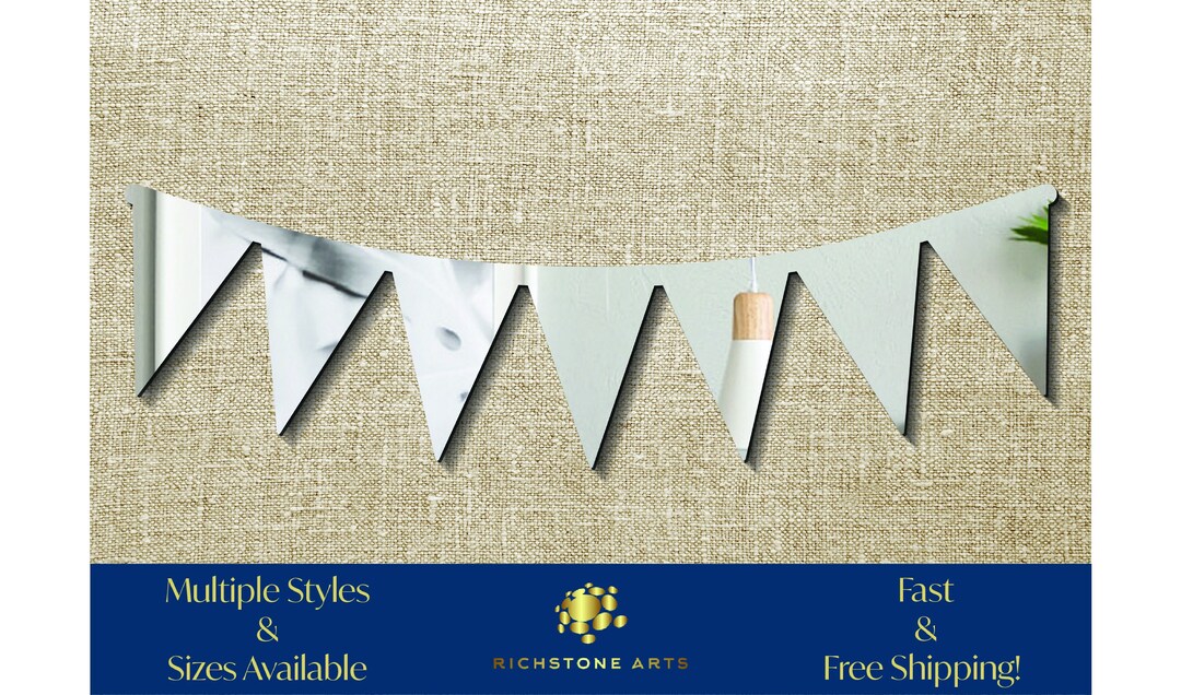 Decorative Pennant Banner Shaped Acrylic Mirror | Many Shapes Available ...