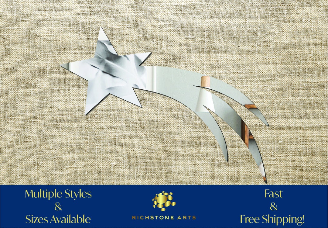 Decoration Shooting Star Shaped Acrylic Mirror | Many Shapes Available ...