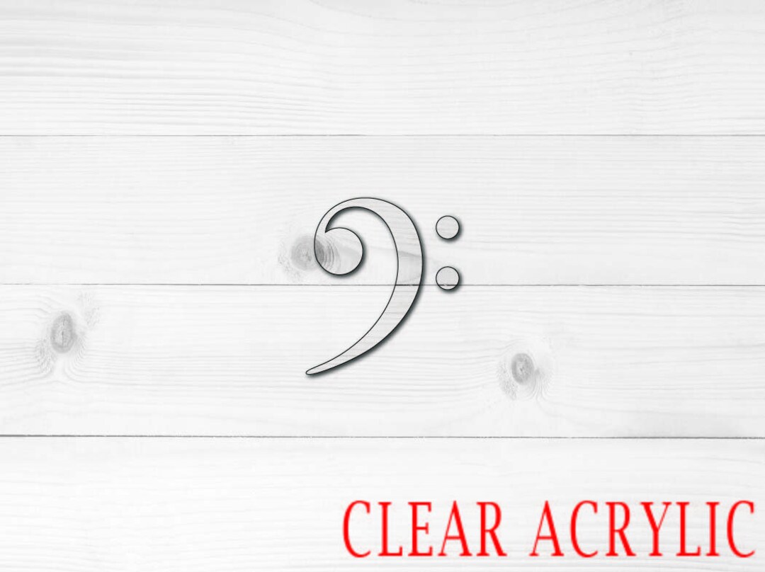 Bass Clef Acrylic Shape, Clear Acrylic Craft Blank, Colored Acrylic ...