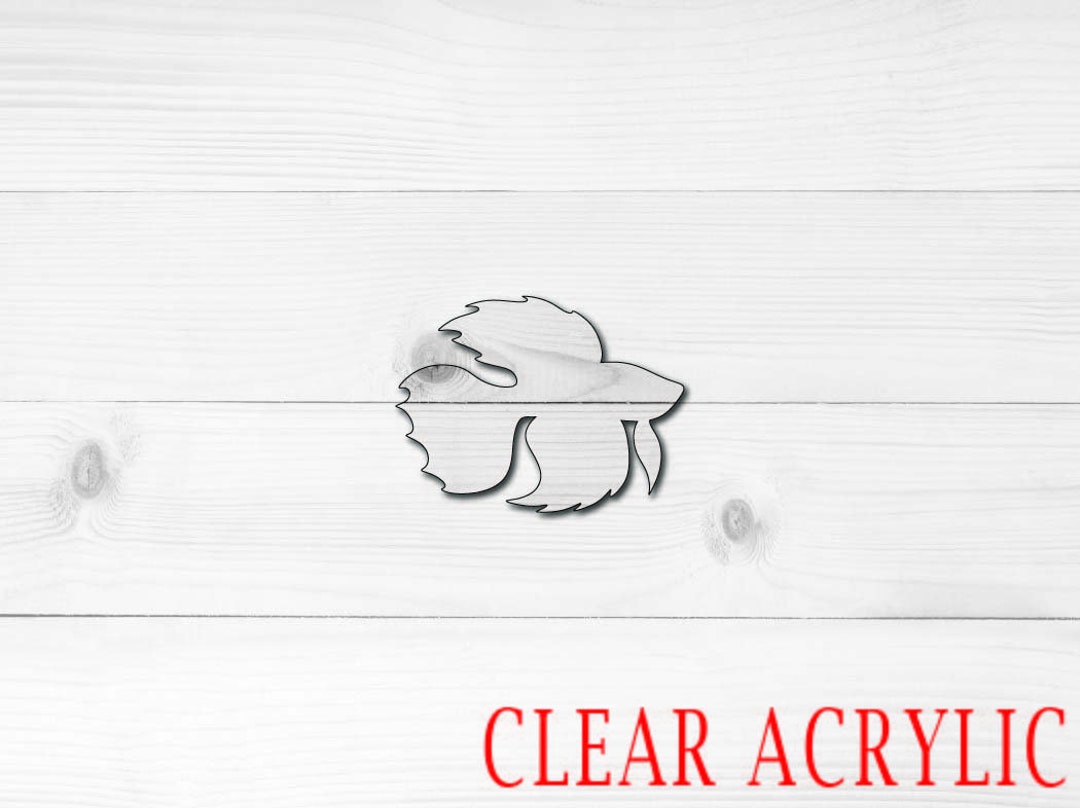 Betta Fish Acrylic Shape, Clear Acrylic Craft Blank, Colored Acrylic ...