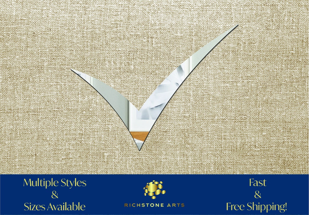 Decorative Check Mark Shaped Acrylic Mirror | Many Shapes Available - Etsy