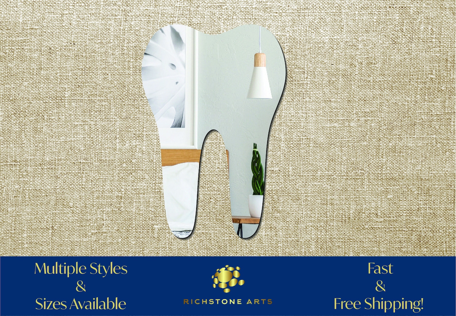 Decorative Tooth Shaped Acrylic Mirror | Many Shapes Available - Etsy