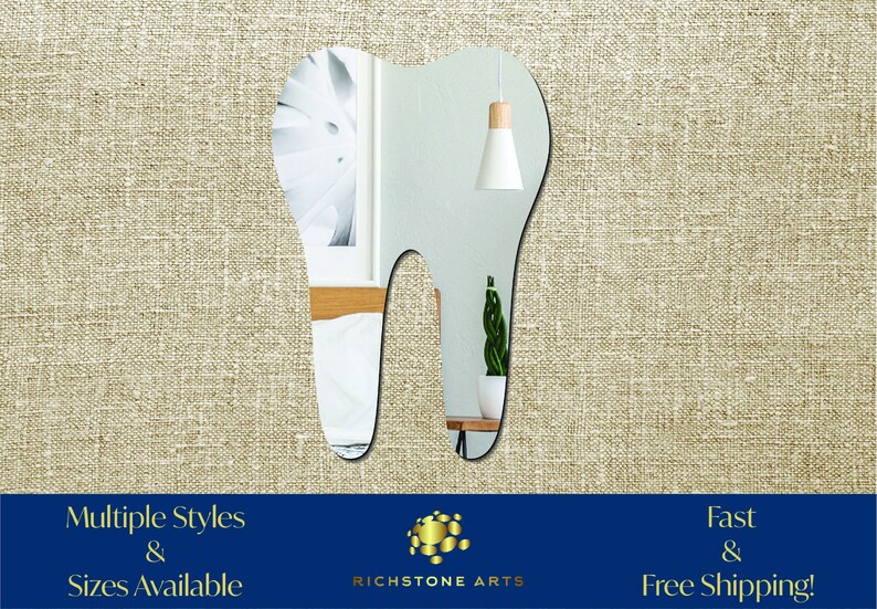 Decorative Tooth Shaped Acrylic Mirror | Many Shapes Available - Etsy