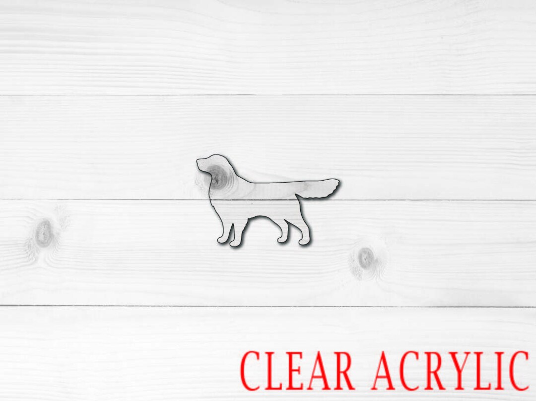 Golden Retriever Shape, Clear Acrylic Craft Blank, Colored Acrylic ...