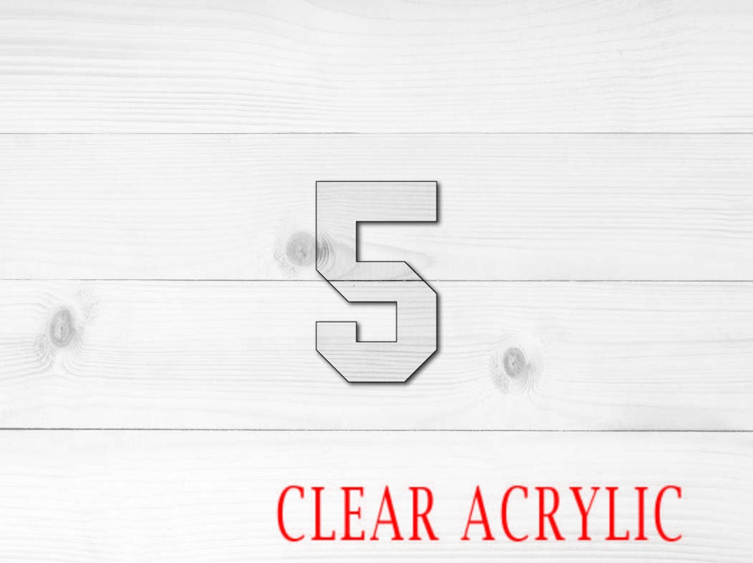Number 5 Shape, Clear Acrylic Craft Blank, Colored Acrylic Blank - Etsy