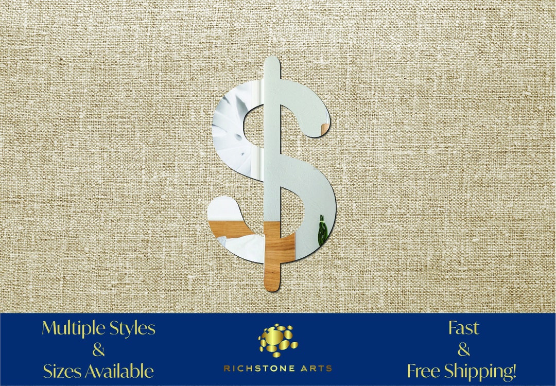 Decorative Dollar Sign Shaped Acrylic Mirror | Many Shapes Available - Etsy