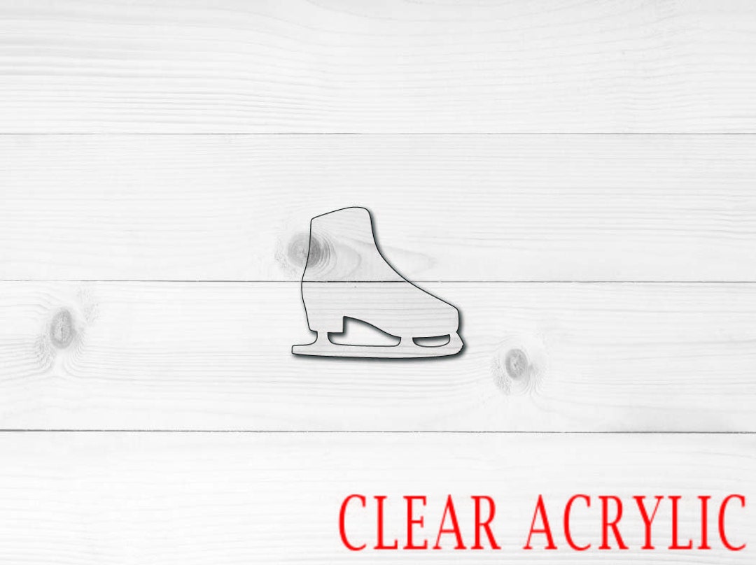 Ice Skate Shape, Clear Acrylic Craft Blank, Colored Acrylic Blank - Etsy