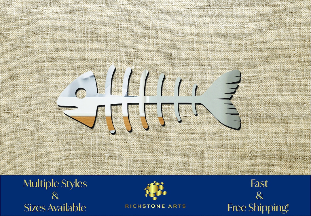 Decorative Fish Skeleton Shaped Acrylic Mirror | Many Shapes Available ...