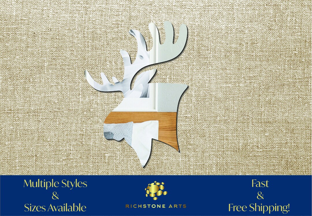 Decorative Moose Head Shaped Acrylic Mirror | Many Shapes Available - Etsy
