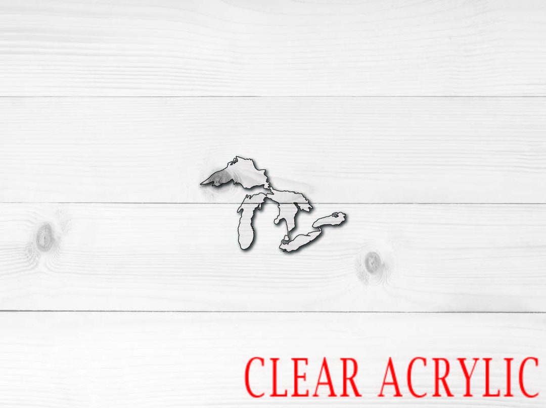 Great Lakes Shape, Clear Acrylic Craft Blank, Colored Acrylic Blank - Etsy