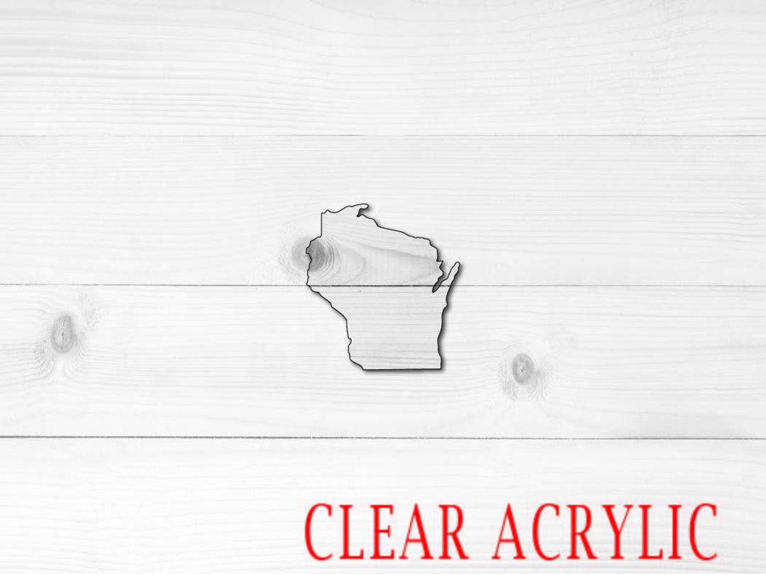Wisconsin Shape, Clear Acrylic Craft Blank, Colored Acrylic Blank - Etsy