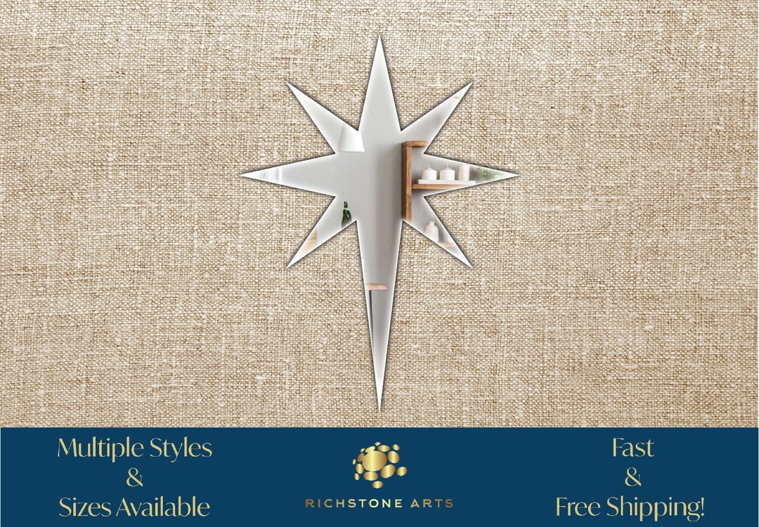 Decorative Bethlehem Star Shaped Acrylic Mirror | Many Shapes Available ...