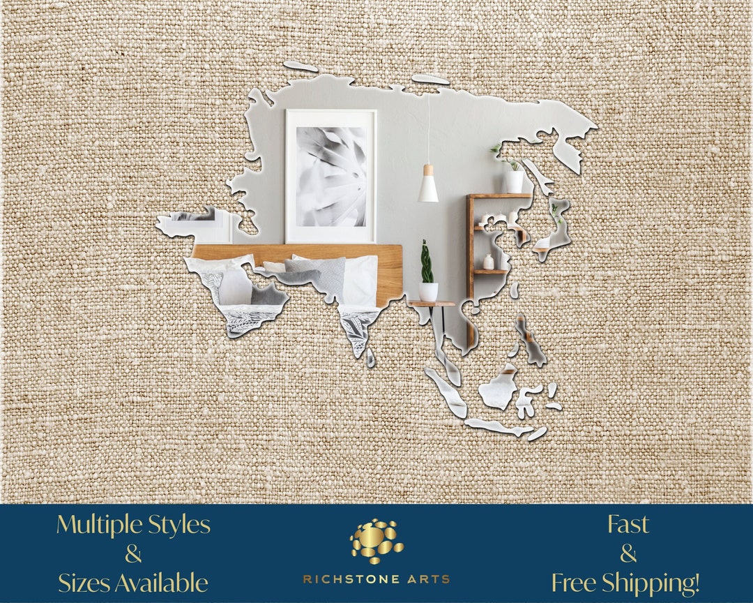 Decorative Asia Shaped Acrylic Mirror Many Continent Shapes Available ...