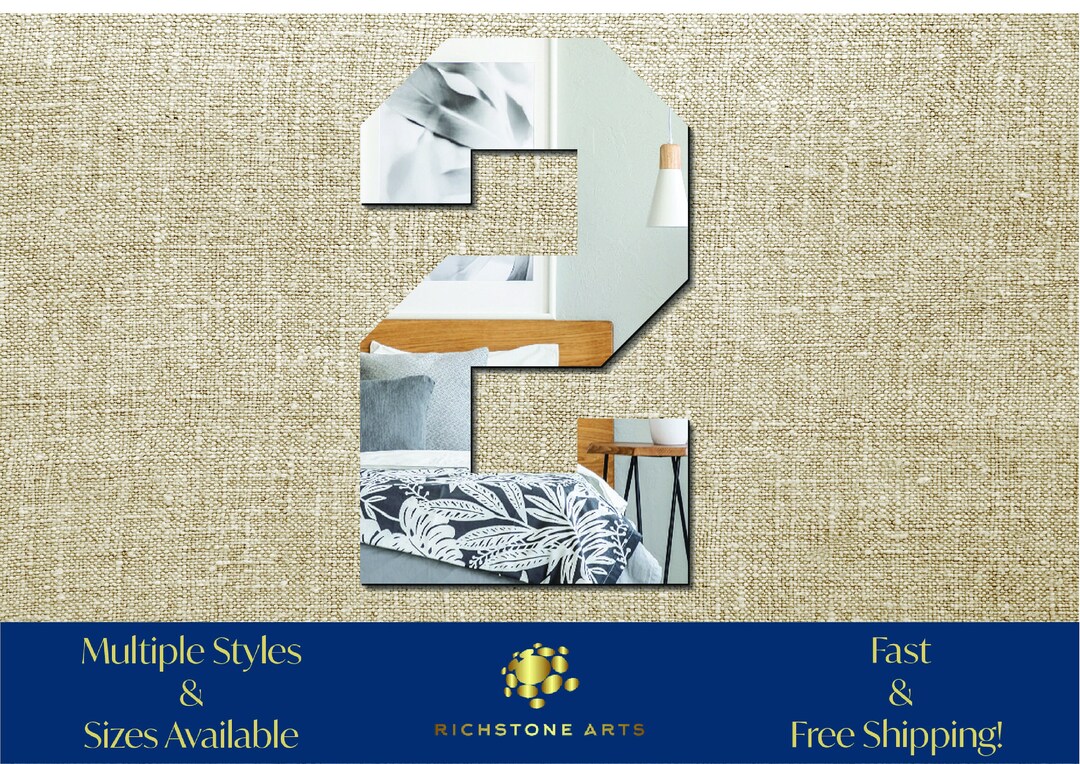 Decorative Number 2 Shaped Acrylic Mirror | Many Shapes Available - Etsy