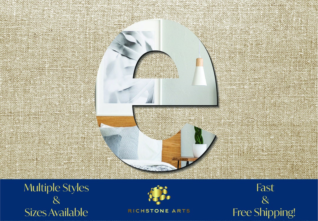 Decorative Lowercase E Shaped Acrylic Mirror | Many Shapes Available - Etsy