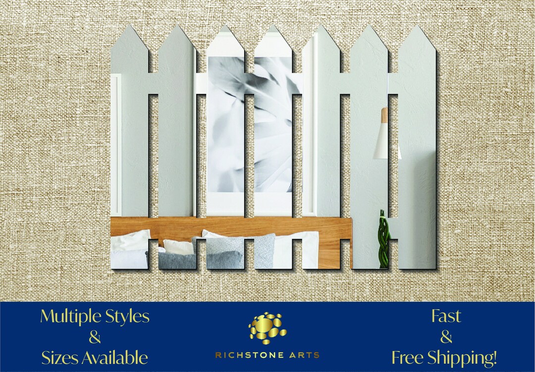 Decorative Picket Fence Shaped Acrylic Mirror | Many Shapes Available ...