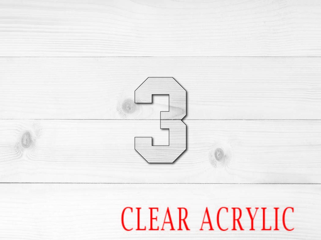 Number 3 Shape, Clear Acrylic Craft Blank, Colored Acrylic Blank - Etsy