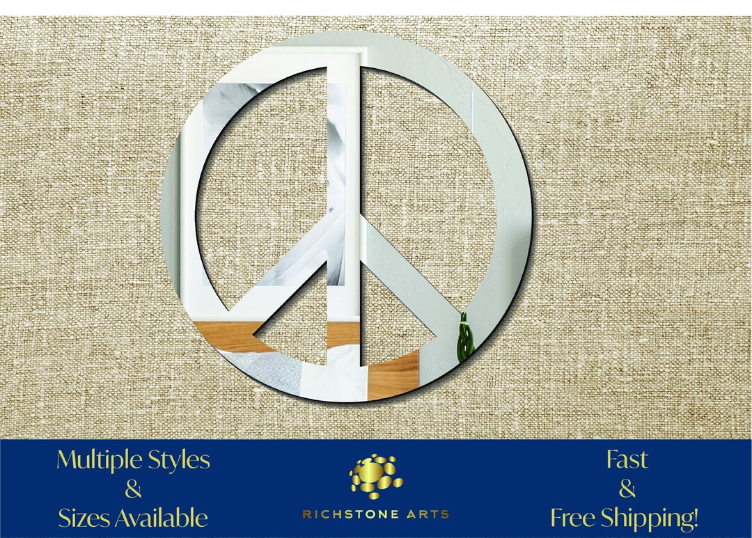 Decorative Peace Sign Shaped Acrylic Mirror | Many Shapes Available - Etsy