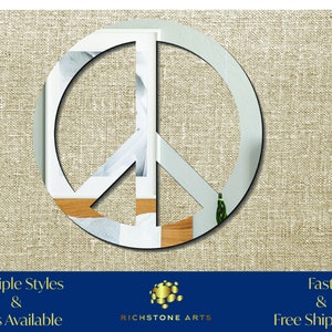 Decorative Peace Sign Shaped Acrylic Mirror | Many Shapes Available - Etsy