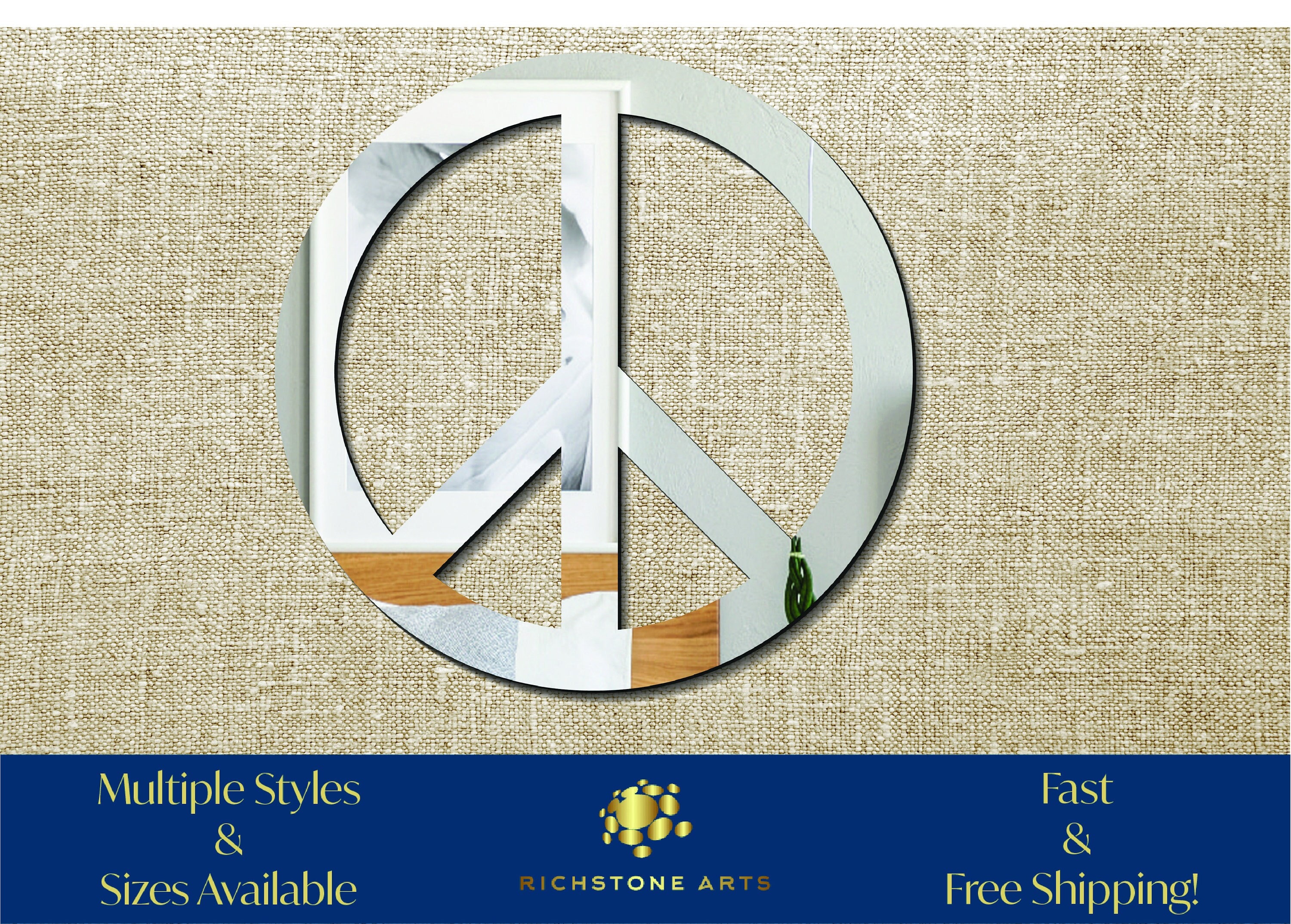Decorative Peace Sign Shaped Acrylic Mirror | Many Shapes Available - Etsy