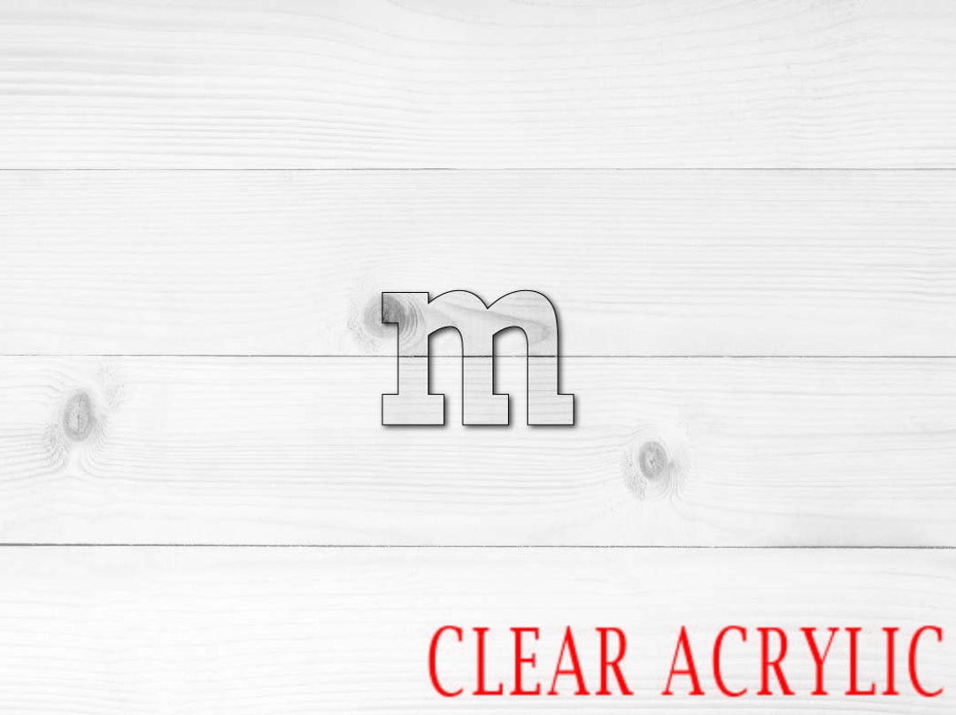 Lower Letter M Shape, Clear Acrylic Craft Blank, Colored Acrylic Blank ...