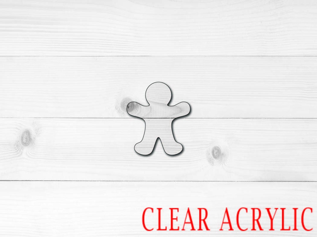 Gingerbread Man Shape, Clear Acrylic Craft Blank, Colored Acrylic Blank ...