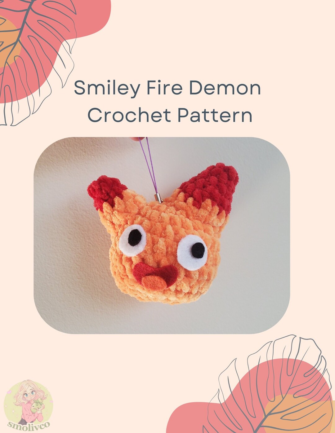 Smiley Fire Demon Anime PDF Crochet Pattern - Etsy