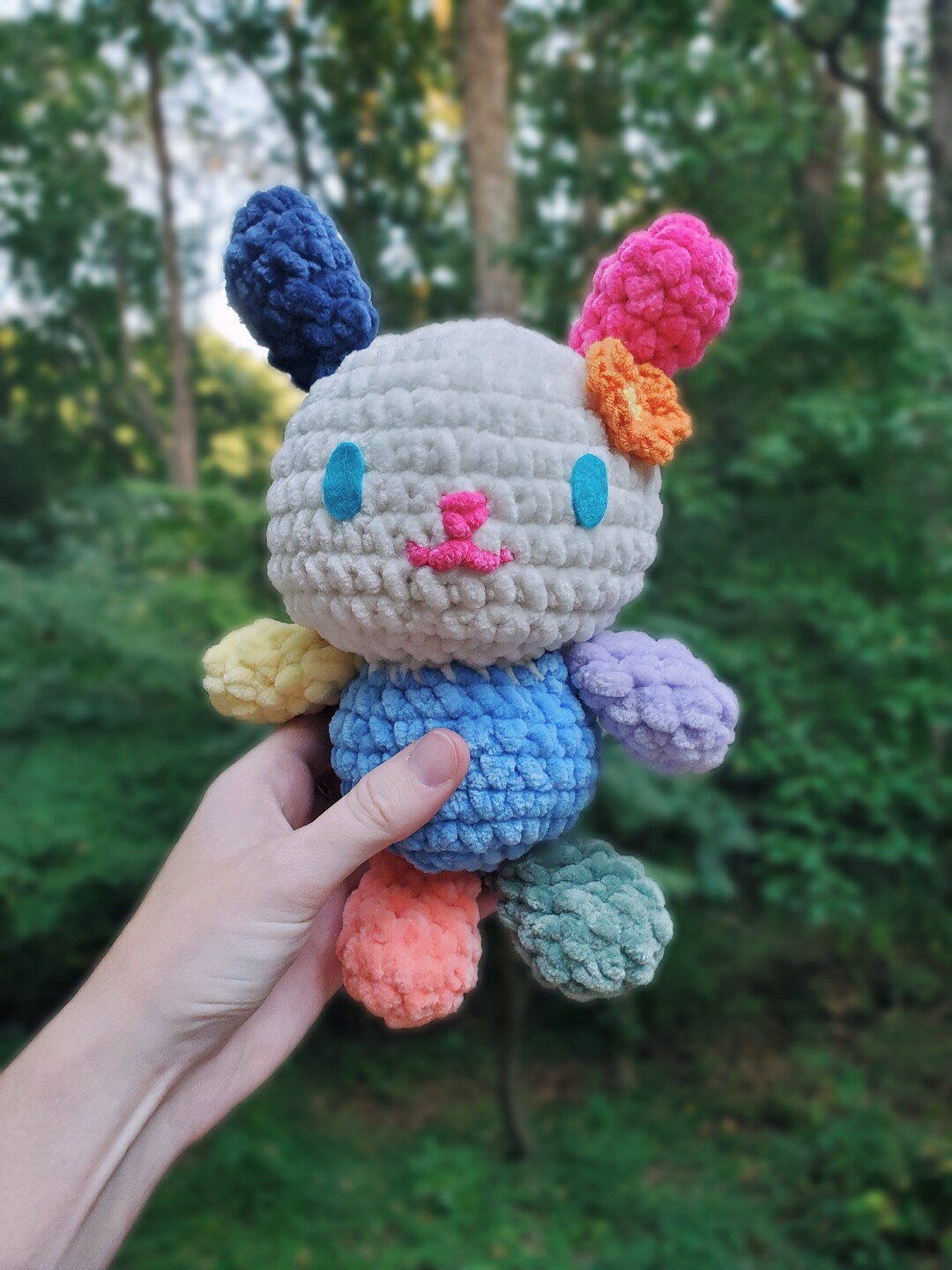 Usahana Flower Bunny // Handmade Crochet Soft Plushie Smolivco - Etsy