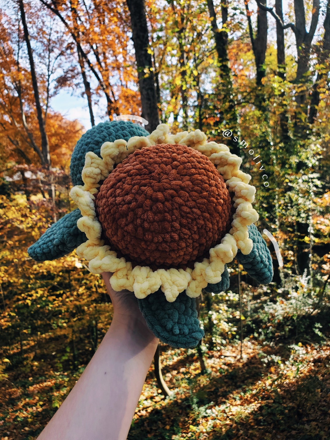Sunnie the Sunflower Turtle Crochet Plushie // Handmade Cute - Etsy