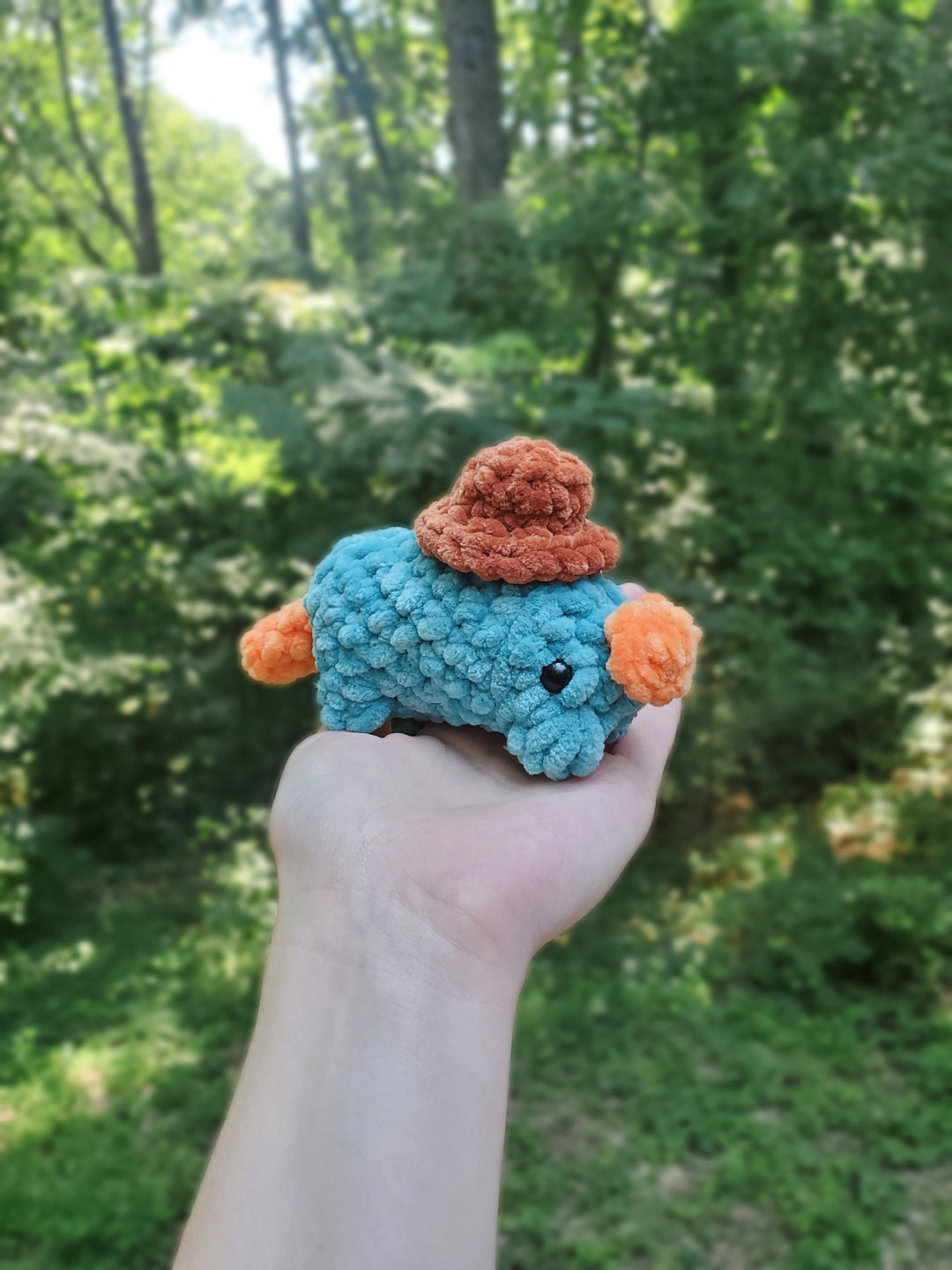 Perry Spy Boi // Cartoon Character Platypus Cute Small Handmade Crochet ...