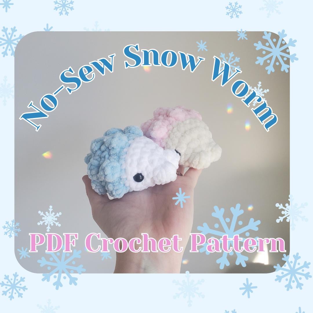 No-sew Crochet Snow Worm Pattern: Beginner Amigurumi (PDF) - Etsy