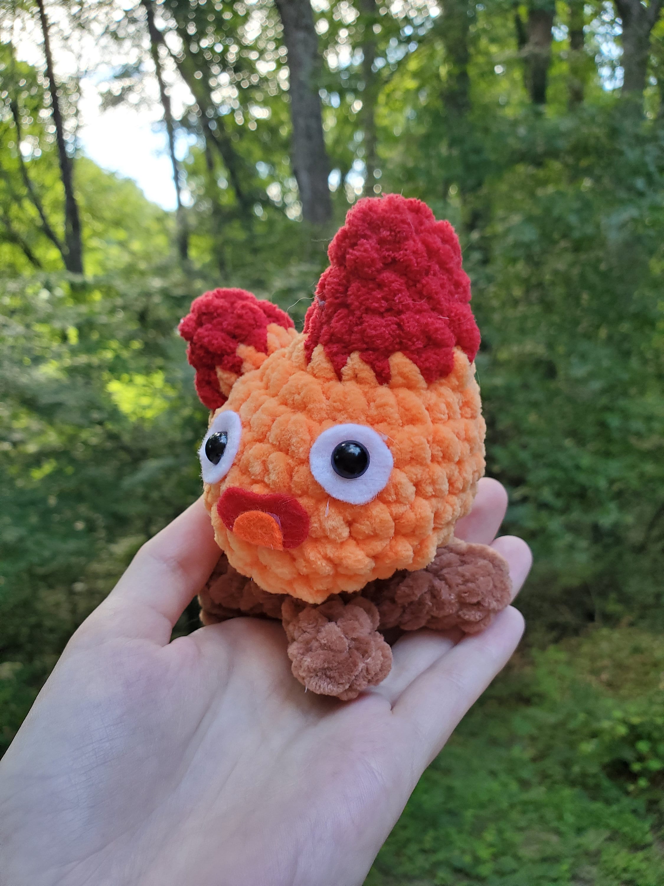 Flame Friend Kawaii Fire Demon // Mini Plushie Stuffed Animal Handmade ...