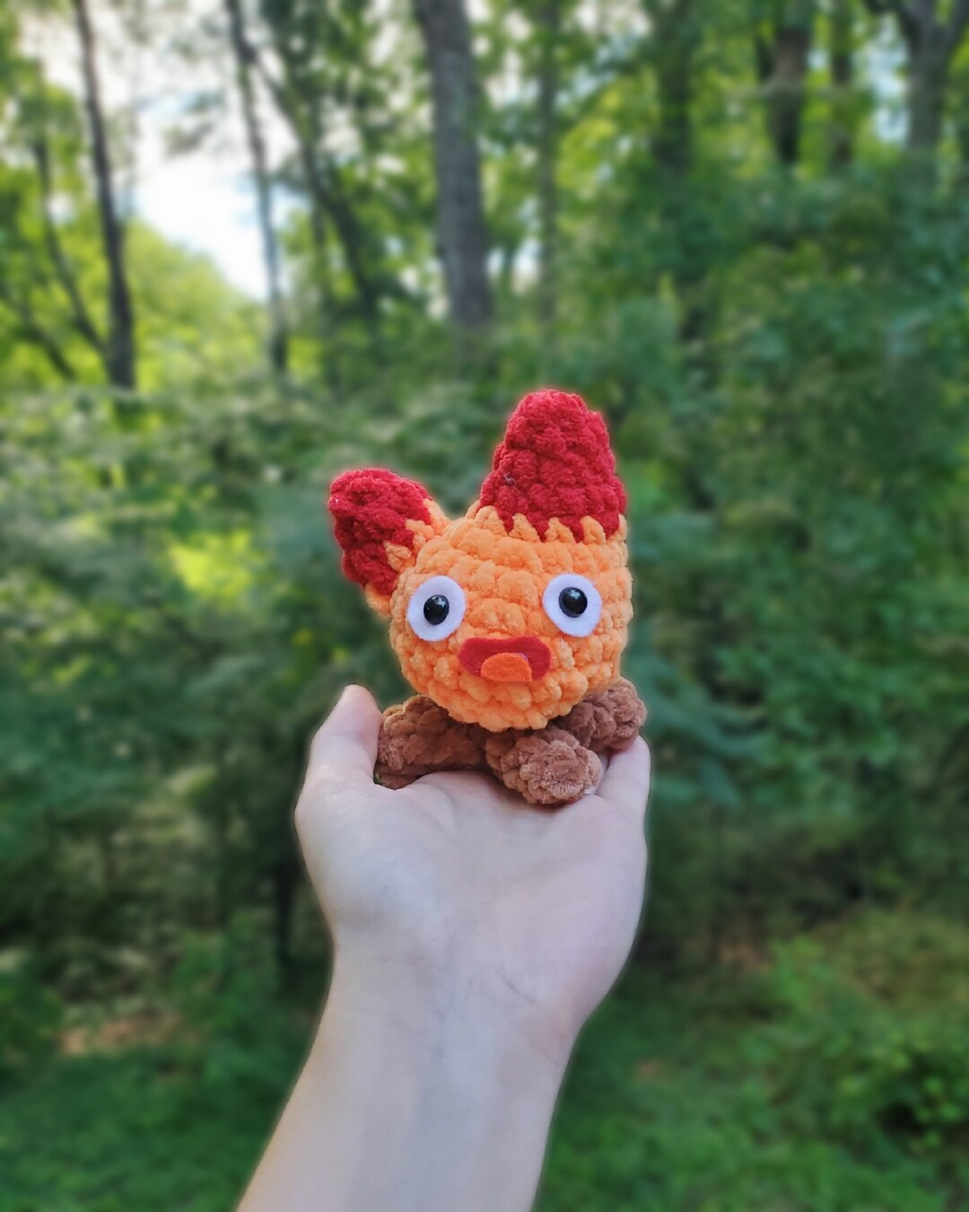 Flame Friend Kawaii Fire Demon // Mini Plushie Stuffed Animal Handmade ...