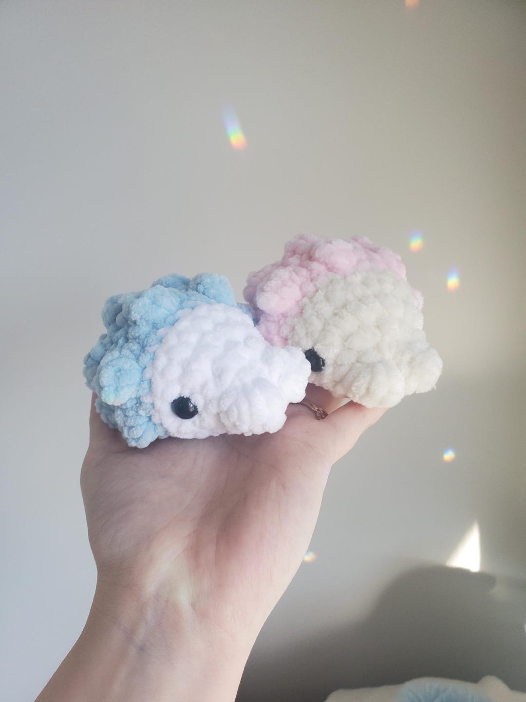 Baby Snow Worm // Anime Charactet Couple Pink Blue Cute Small Handmade ...
