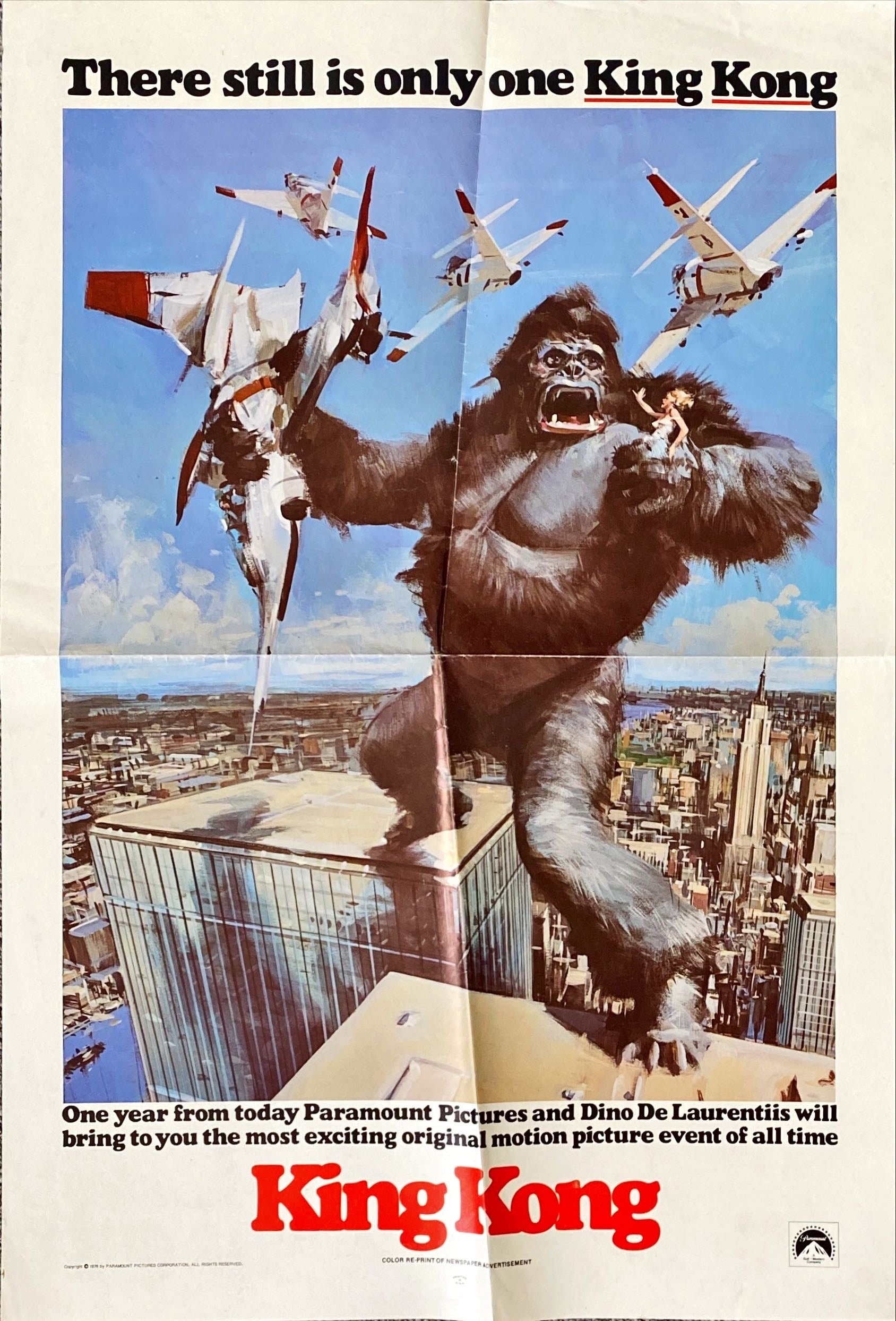 King Kong (1976) One Sheet Movie Poster - Commercial Poster 17x24 ...