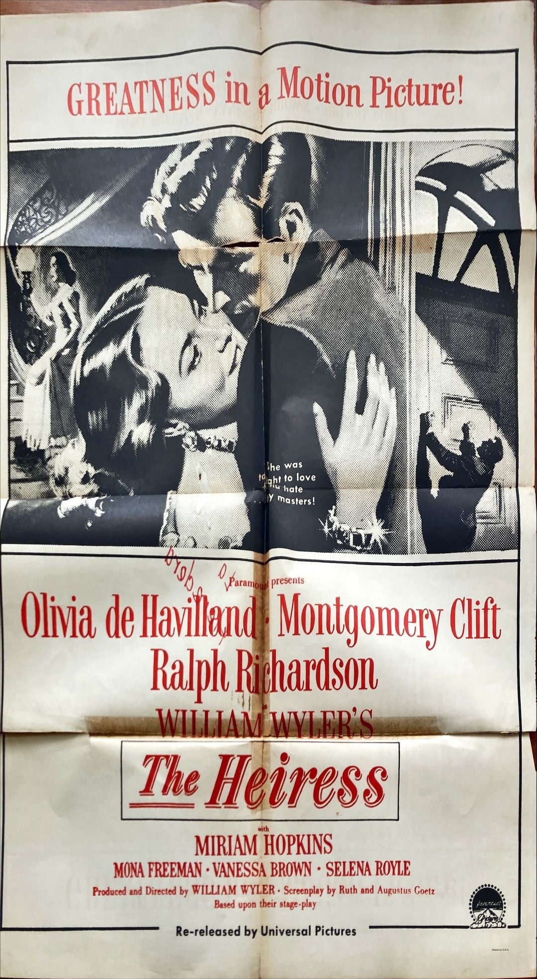 Heiress (1949) One Sheet Movie Poster - R'60, William Wyler - Etsy