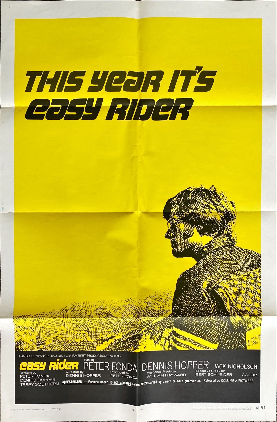 Easy Rider (1969) One Sheet Movie Poster - Style C - Etsy